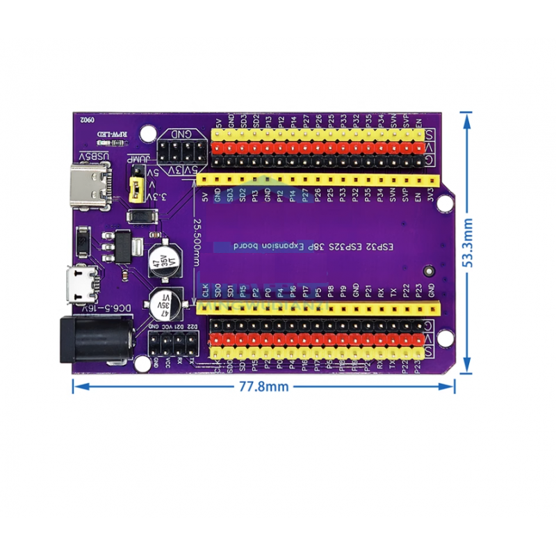 Base Board for ESP32S 38P Purple Expansion Board Base Board for ESP32S 38P Purple Expansion Board