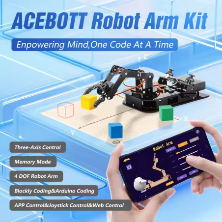 ACEBOTT QD022 ESP32 Programmable 4 DOF Robot Arm Kit for Arduino
