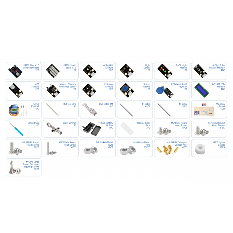 Acebott QE027 ESP32 Easy-Plug Intelligent Transportation Kit for STEM ...